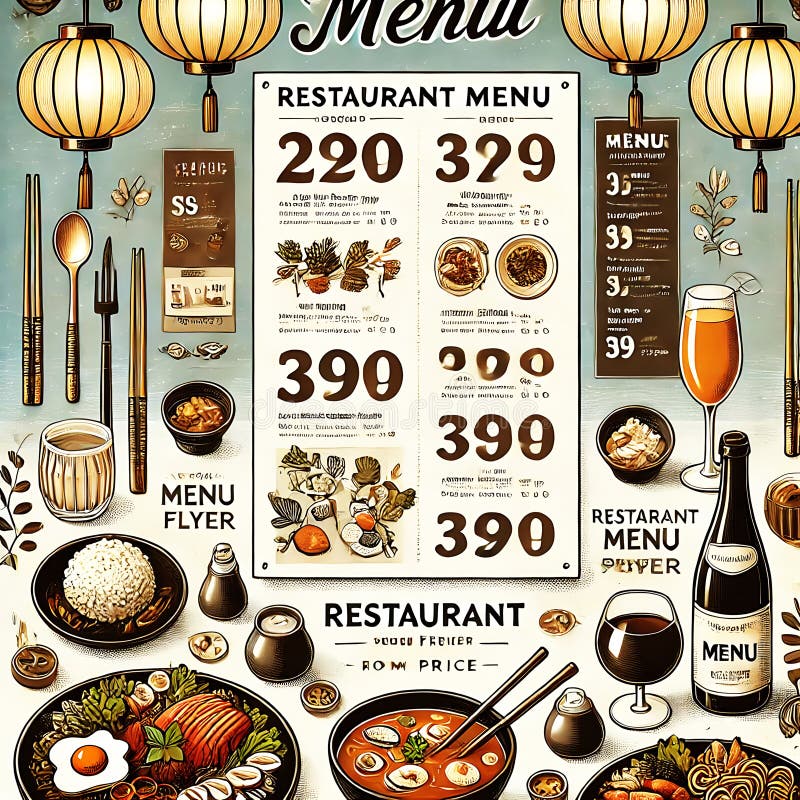 Restaurant Menu Flyer Templates Design Illustration Stock Image - Image ...