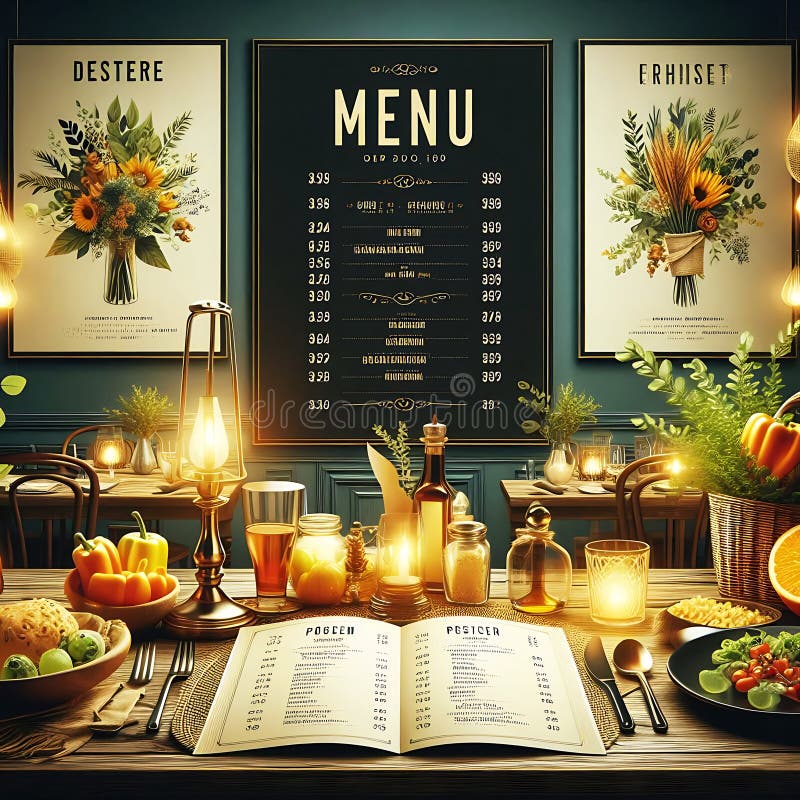 Restaurant Menu Flyer Templates Design Illustration Stock Photo - Image ...