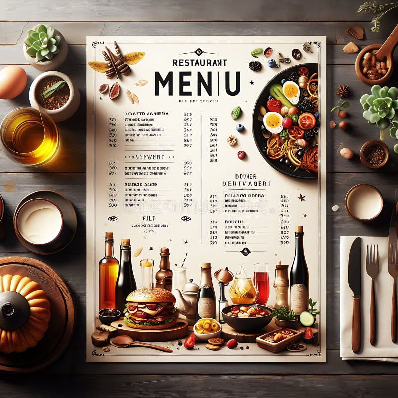 Restaurant Menu Flyer Templates Design Illustration Stock Image - Image ...