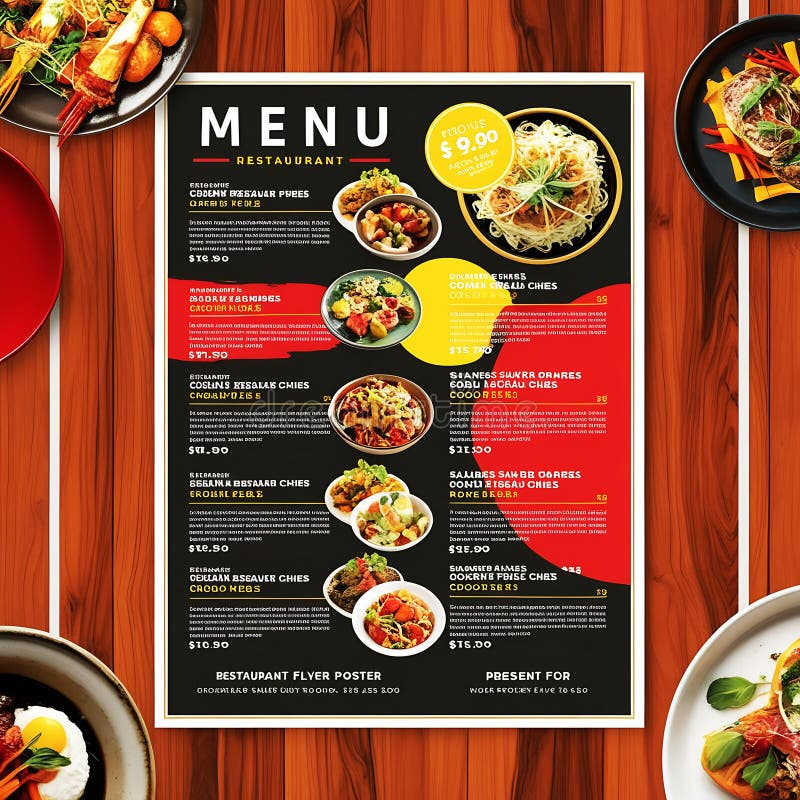 Restaurant Food Menu Poster Design Template Stock Image - Image of ...
