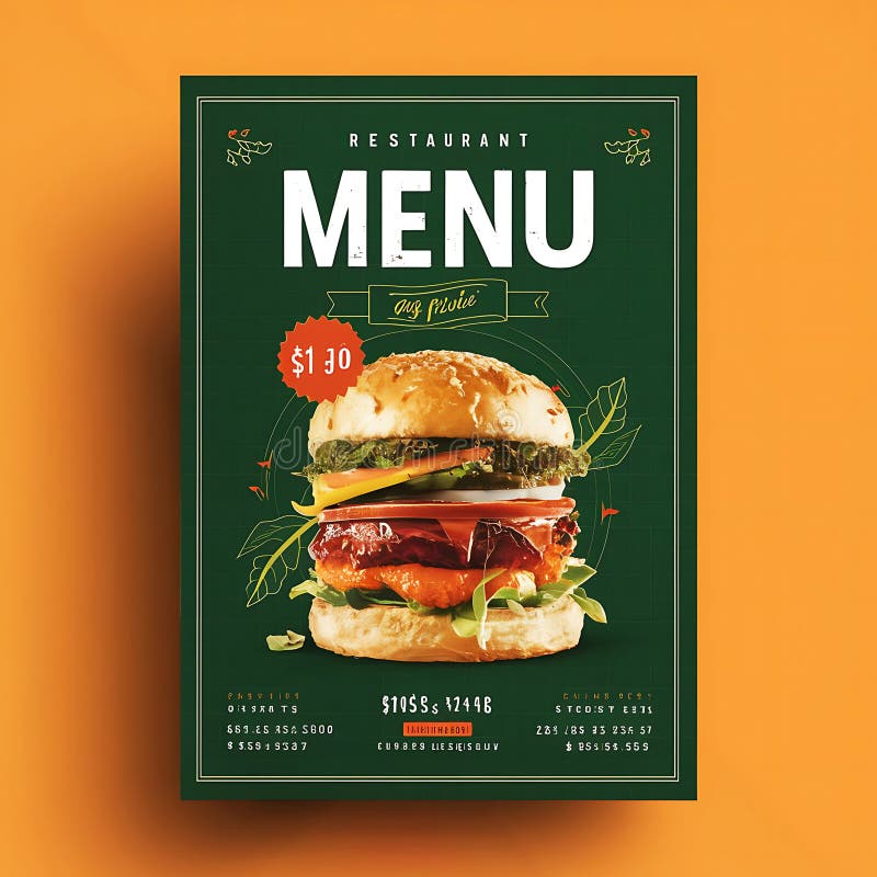 Restaurant Food Menu Poster Design Template Stock Illustration ...