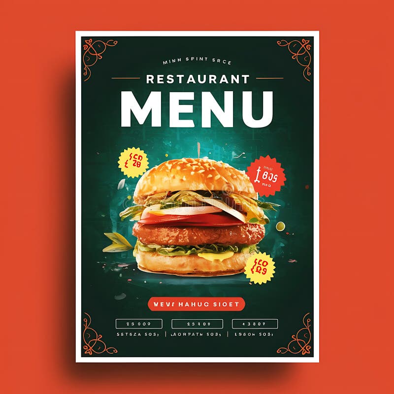 Restaurant Food Menu Poster Design Template Stock Illustration ...