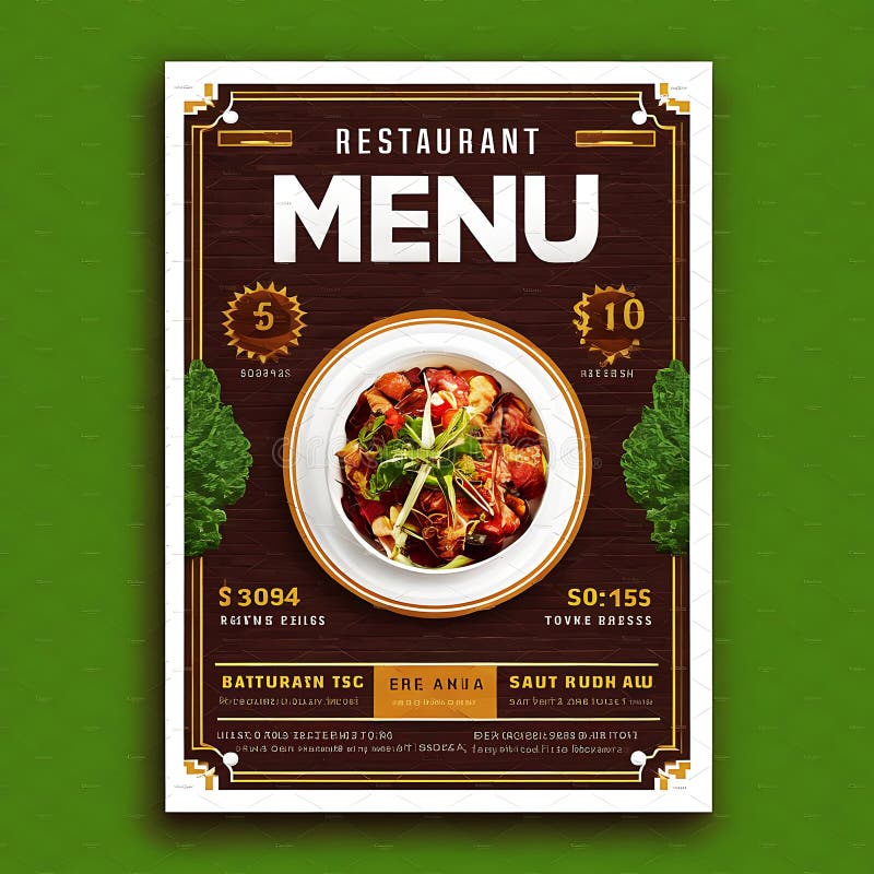 Restaurant Food Menu Poster Design Template Stock Illustration ...