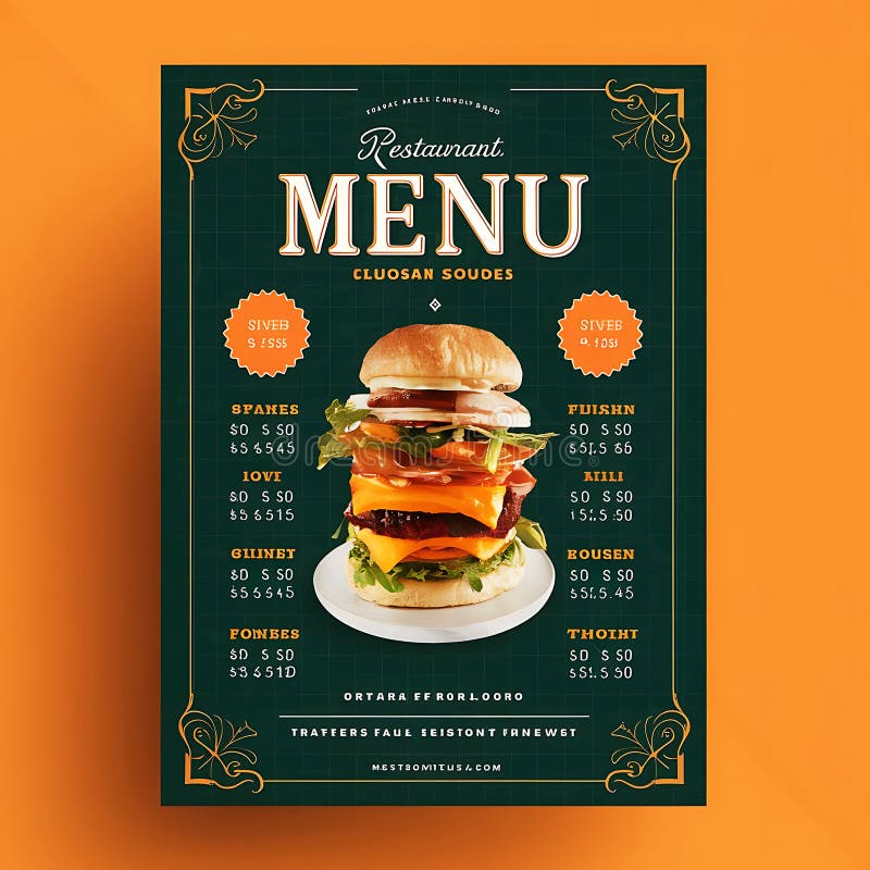 Restaurant Food Menu Poster Design Template Stock Illustration ...