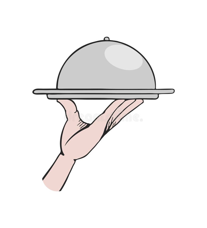 Restaurant food plate draw stock vector. Illustration of plate - 284096120