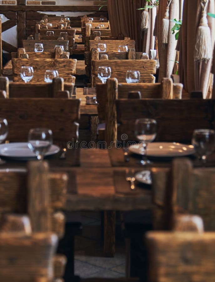 Restaurant Hall without Visitors on a Day Off. Stock Image - Image of ...