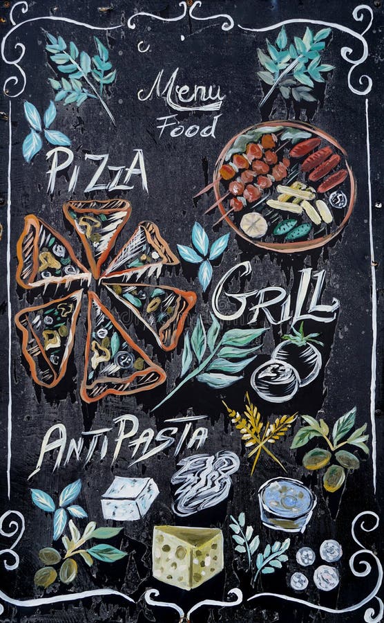 Restaurant Hand Made Menu Written on the Blackboard Stock Photo - Image ...