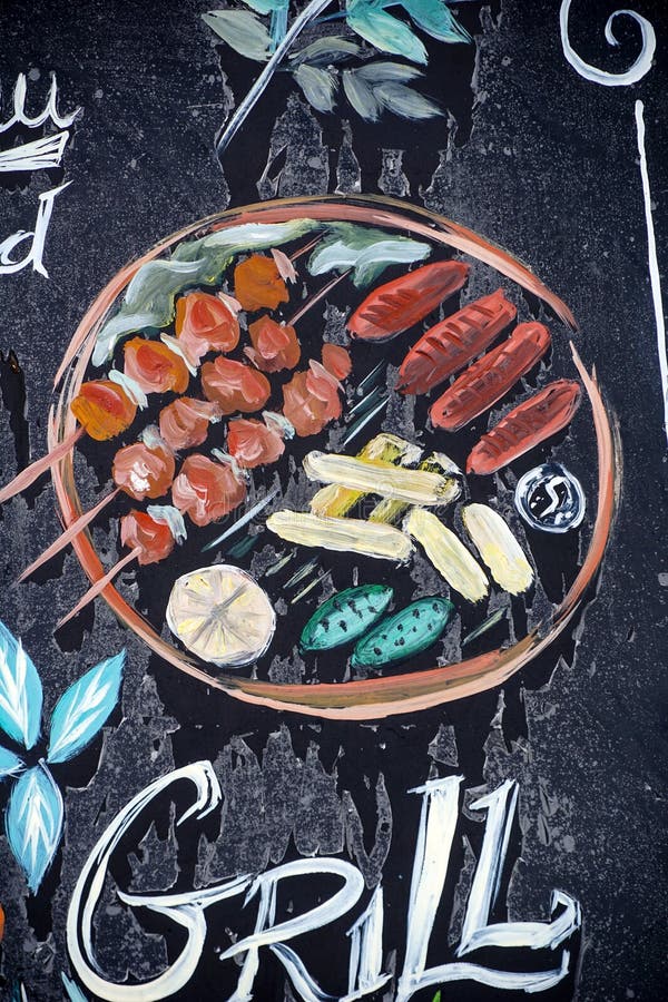 Restaurant Hand Made Menu Written on the Blackboard Stock Image - Image ...