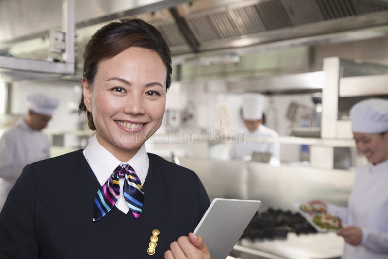 Restaurant Hostess Presenting Gourmet Dish Stock Image - Image of 5559 ...