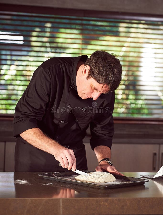 Restaurant Hotel Private Chef Preparking Making Bread Stock Image ...