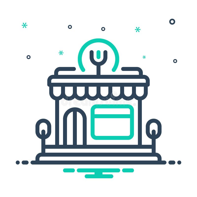 Mix Icon for Restaurant, Cafeteria and Cafe Stock Illustration ...