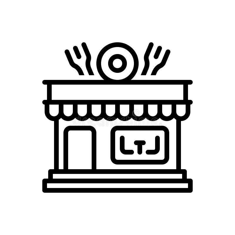 Black Line Icon for Restaurant, Eatery and Mess Stock Illustration ...
