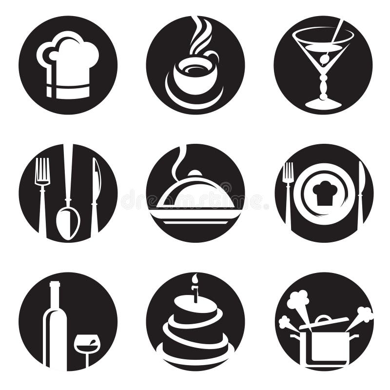 Restaurant icon set stock vector. Illustration of alcohol - 39247474