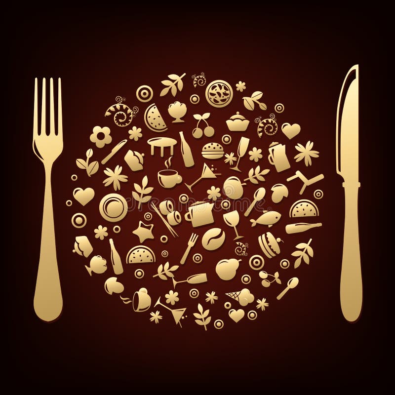 Restaurant Icons in Form of Sphere. Vector Stock Vector - Illustration ...