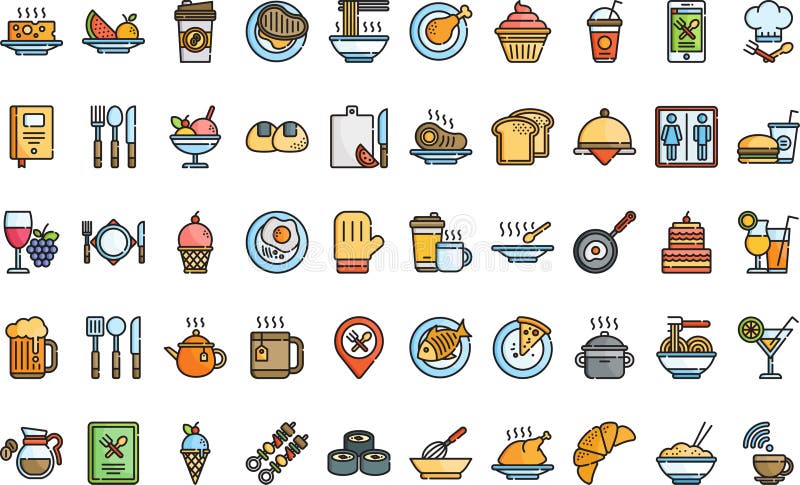 Restaurant Icons High-Quality Vector Icons Collection with Editable ...