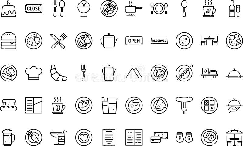 Restaurant Icons High-Quality Vector Icons Collection with Editable ...