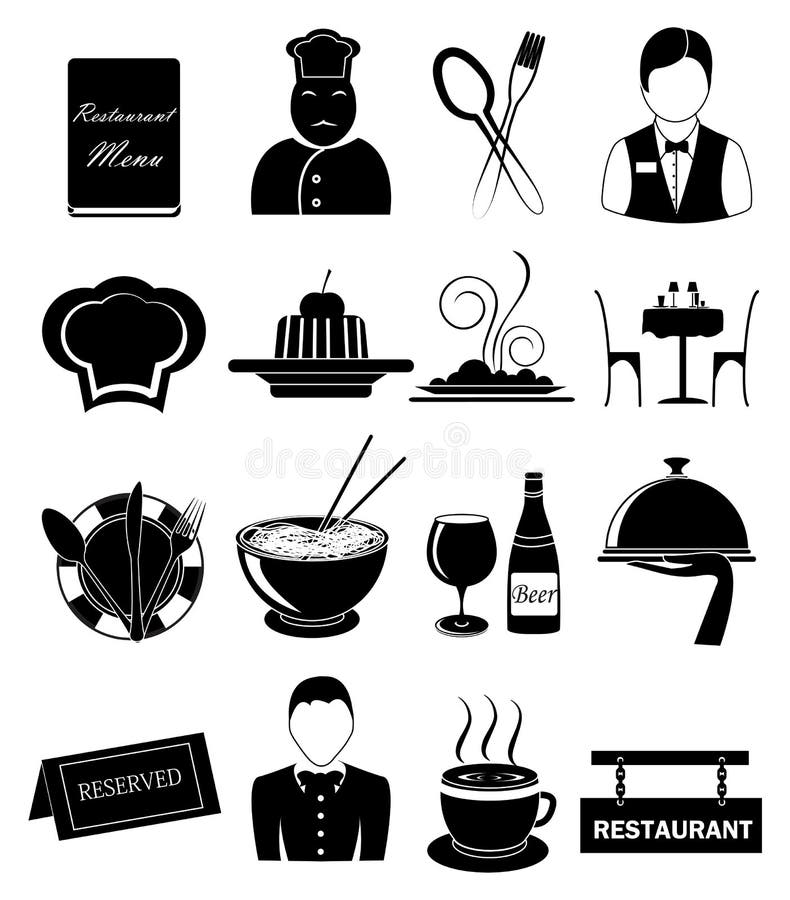 Restaurant icons stock vector. Illustration of icons - 21719574