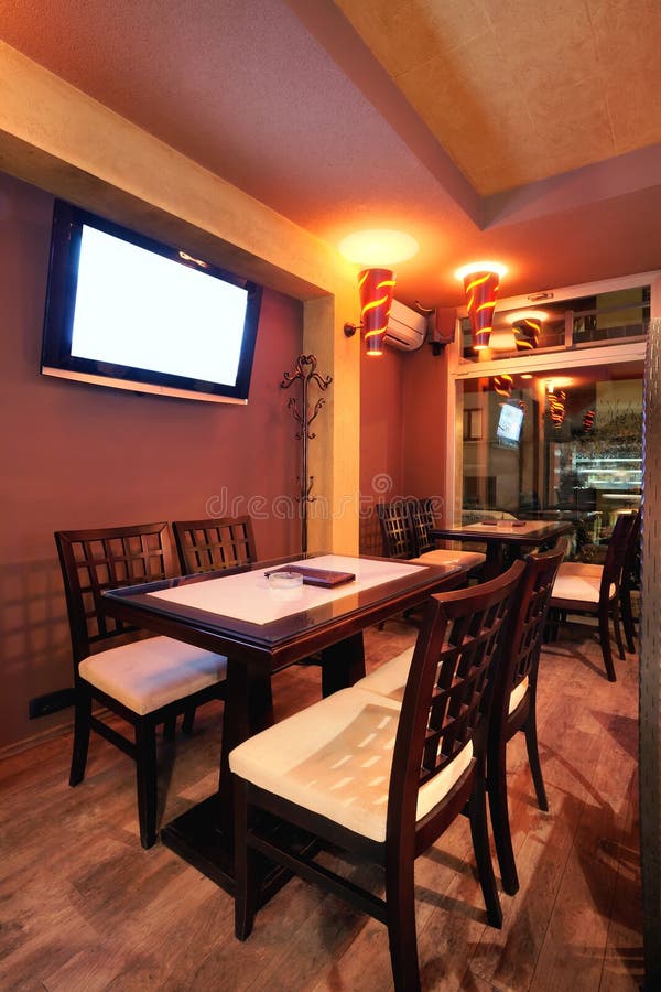 Restaurant interior stock photo. Image of wall, interior - 23625214