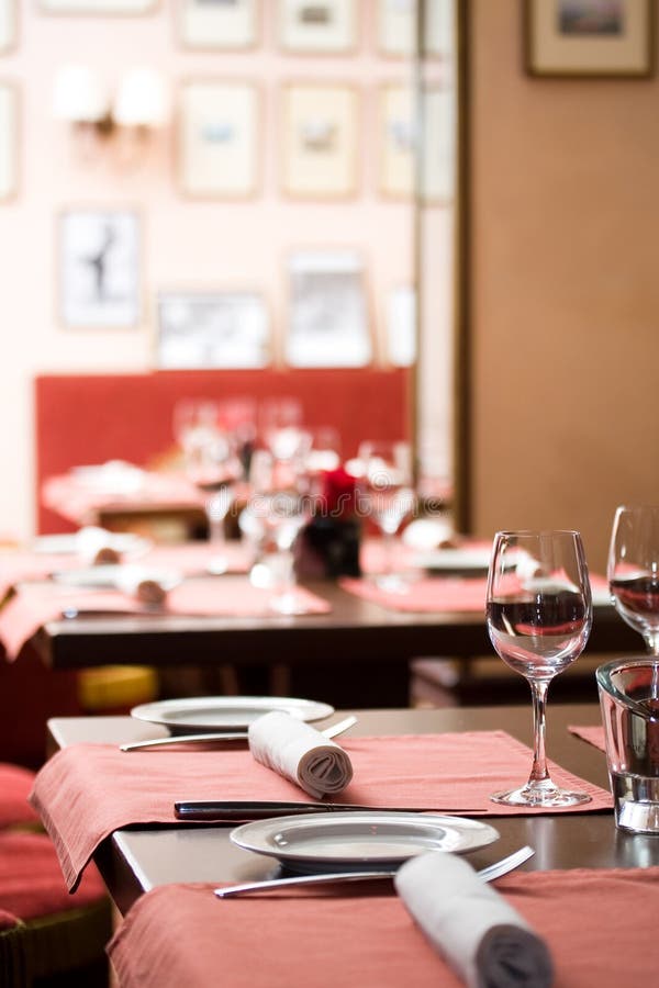 Tables with Formal Setup in Modern Restaurant Stock Photo - Image of ...