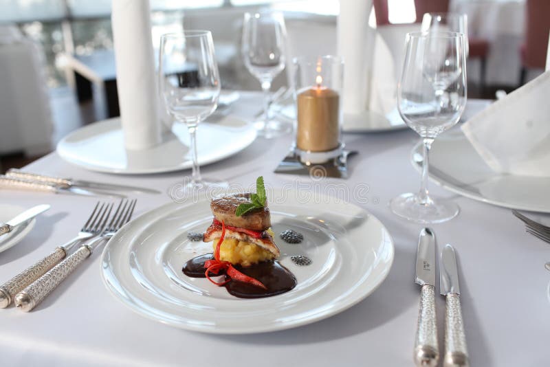 Restaurant interior stock image. Image of crystal, dinner - 48517423