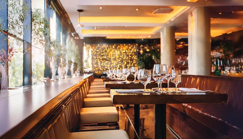 Restaurant Interior Close Up, Shallow Dof. Stock Illustration ...