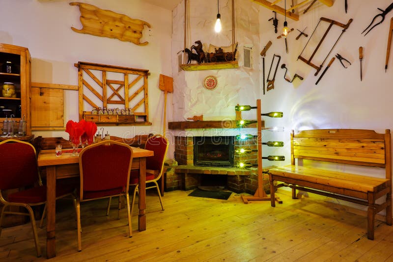 Restaurant Interior in Country Style Stock Photo - Image of mexican ...