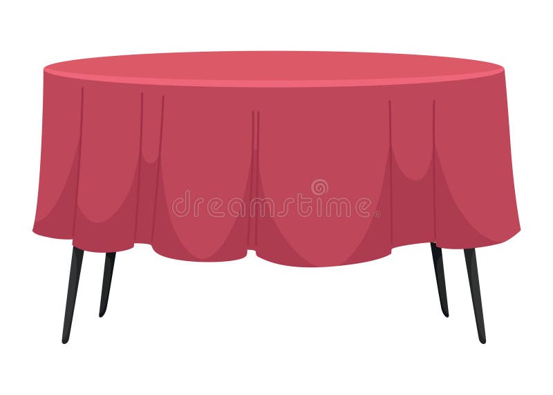 Restaurant Interior Design Element for Cartoon Scene. Red Table. Empty ...