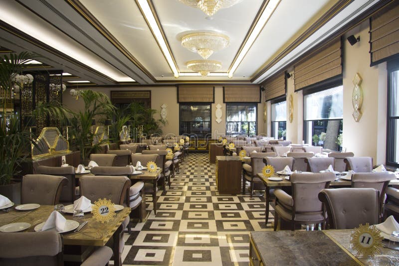 Restaurant Interior. Display, Fine. Editorial Stock Image - Image of ...