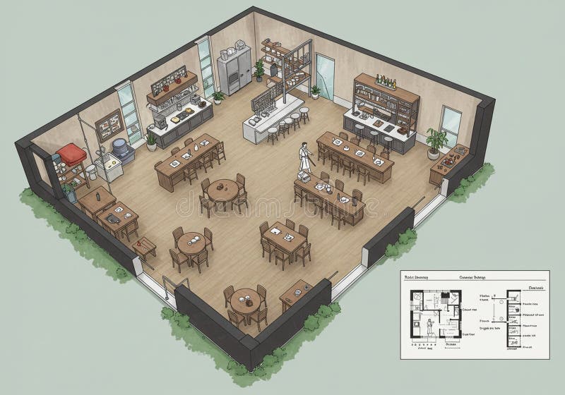 Restaurant Isometric View Stock Illustrations – 2,176 Restaurant ...