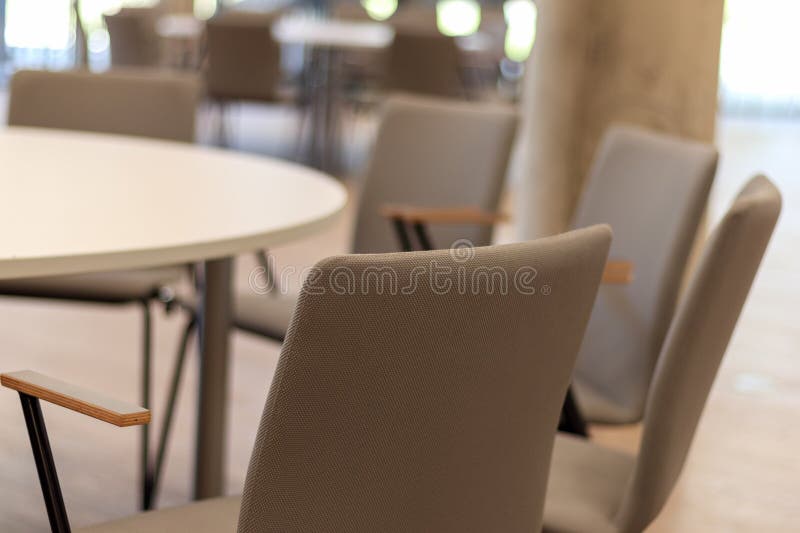 .restaurant Interior with Round Table and Chairs Stock Image - Image of ...
