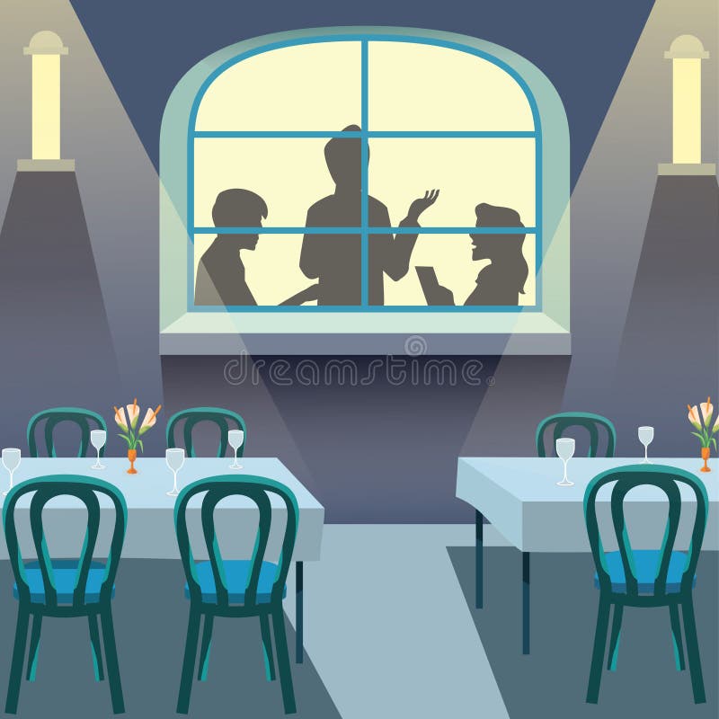 Restaurant Interior. Vector Illustration Decorative Design Stock Vector ...