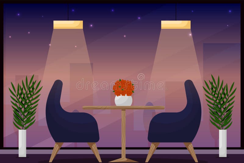 Restaurant interior vector stock vector. Illustration of decoration ...