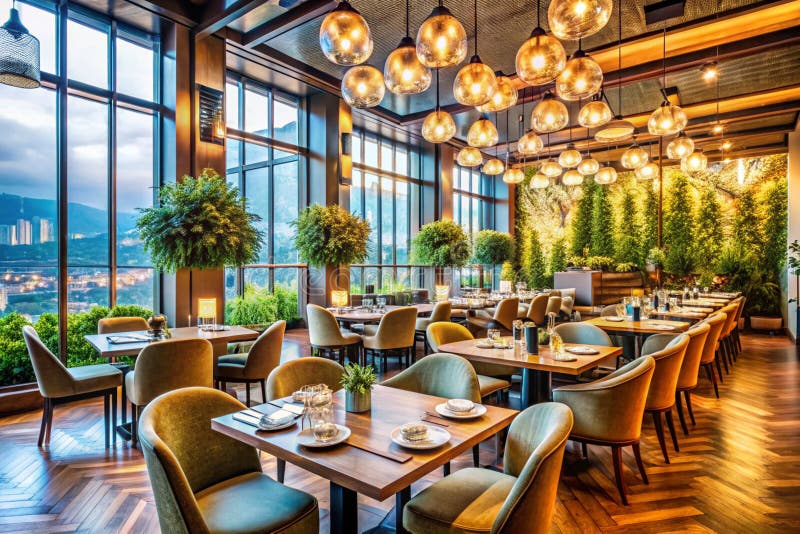 Restaurant Interiors. a Beautiful View of Unique Interior Design in an ...