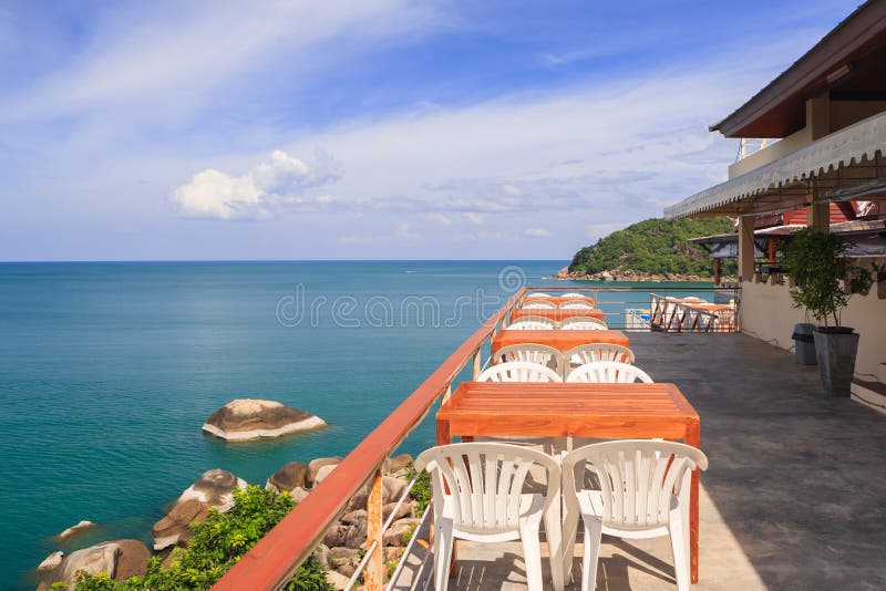 Restaurant on island stock photo. Image of table, cloud - 24053790