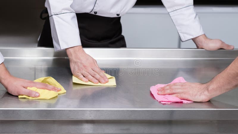 Restaurant Kitchen Hygiene Clean Surface Stock Photo - Image of ...