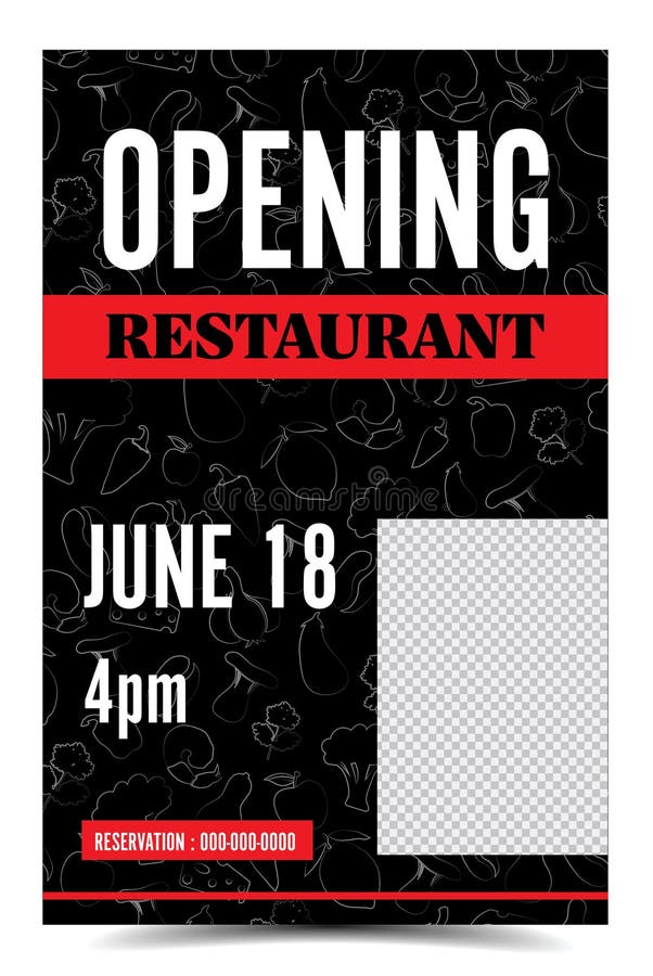 Restaurant Opening Event Poster Design Template Stock Vector ...