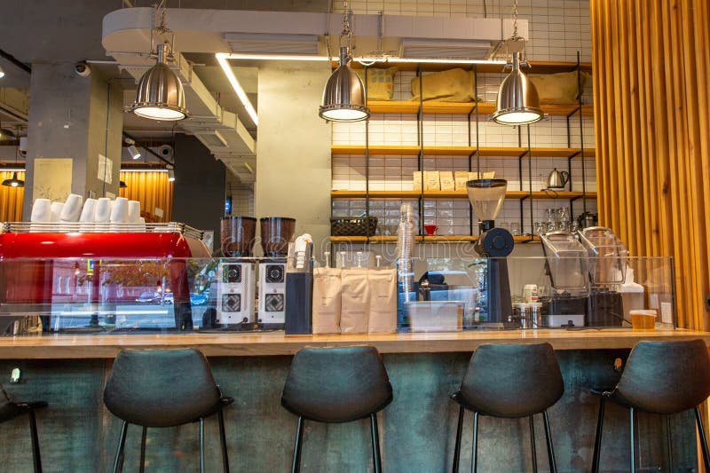 Restaurant Kitchen without People. There is No One in Kitchen of Cafe ...
