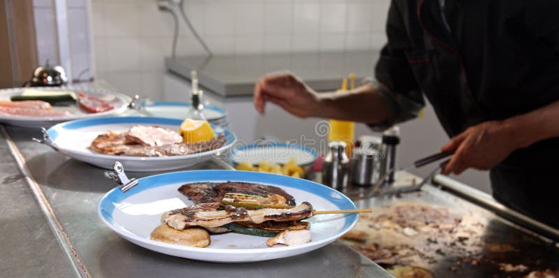 Restaurant Kitchen during the Preparation of Vegetable Stock Image ...