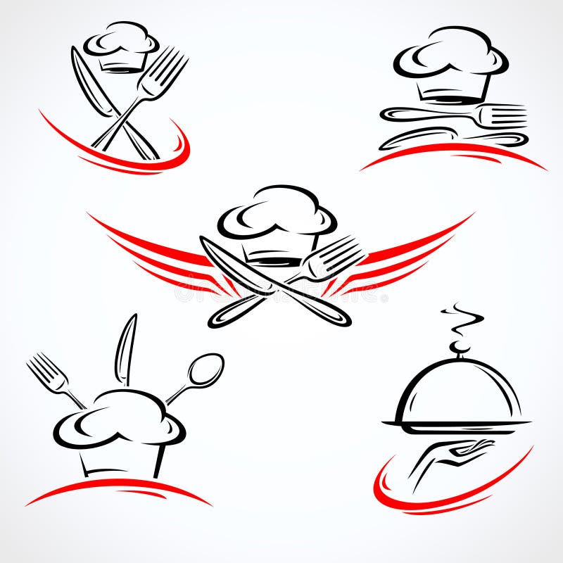 Restaurant Label and Icon Set. Collection Icon Restaurant Stock Vector ...