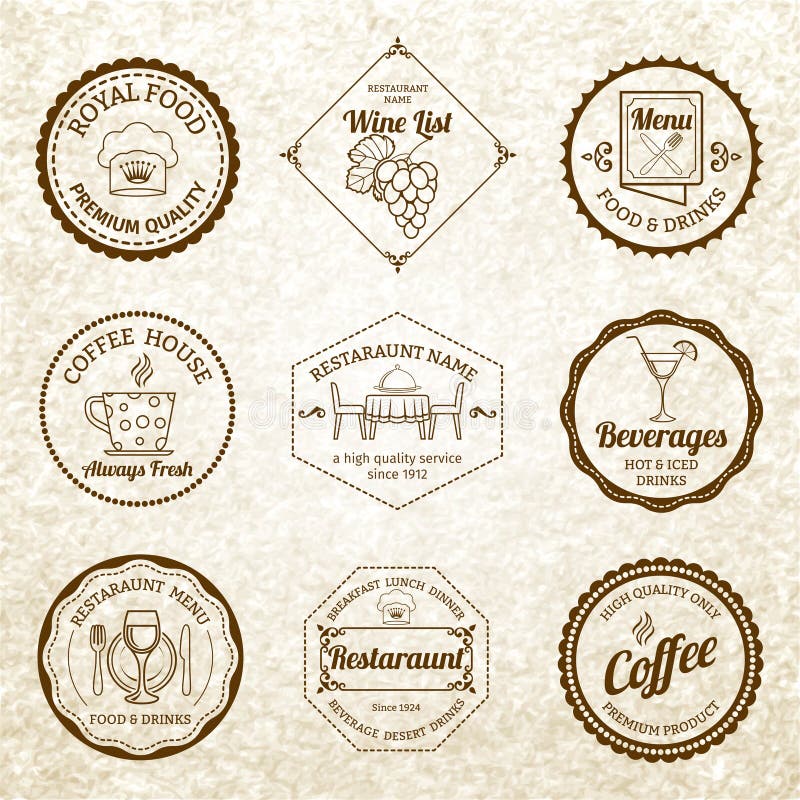 Restaurant label set black stock vector. Illustration of black - 45619170