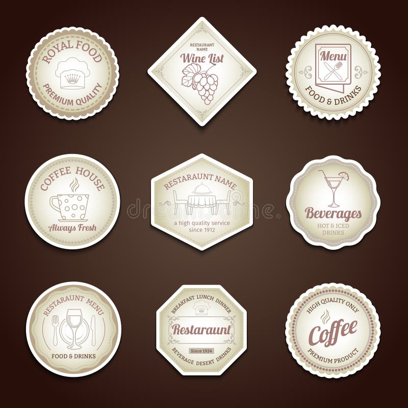 Restaurant label set stock vector. Illustration of element - 209347297