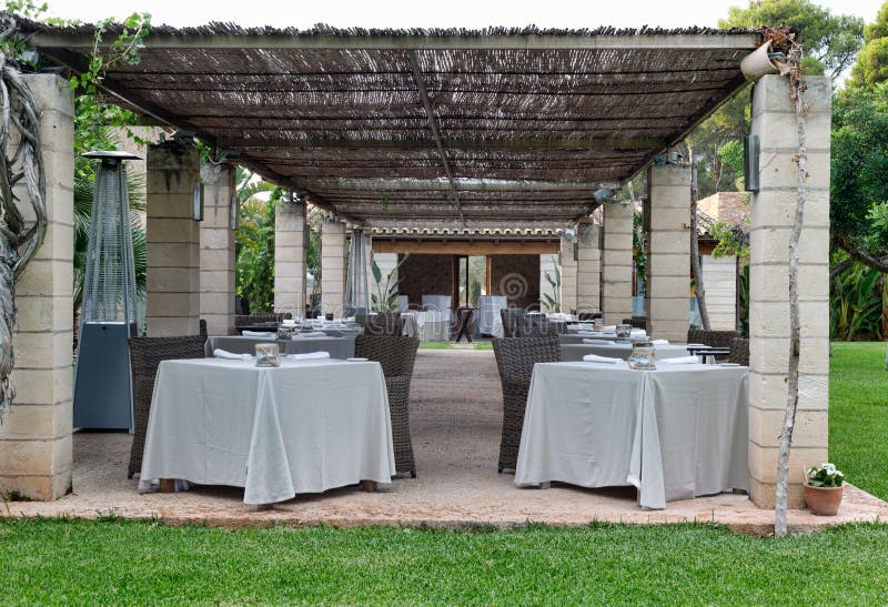 Restaurant on the lawn stock photo. Image of green, grass - 87542268