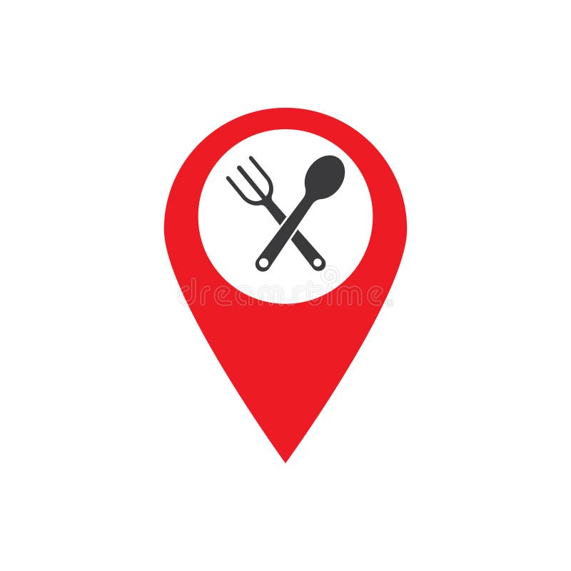 Restaurant location icon stock vector. Illustration of direction ...