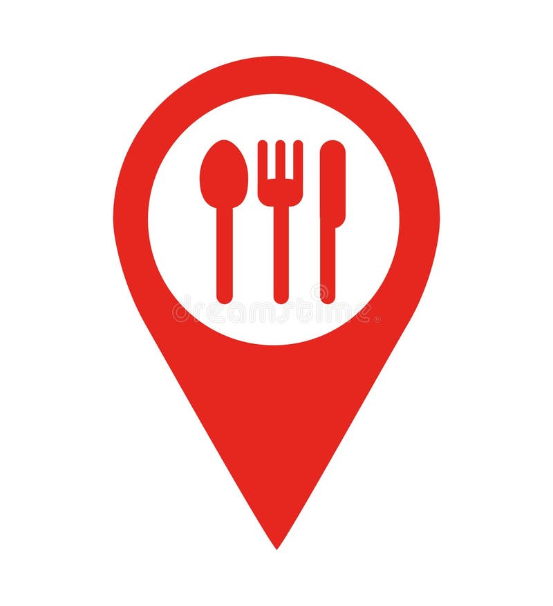 Restaurant Location Pin Isolated Icon Design Stock Illustration ...