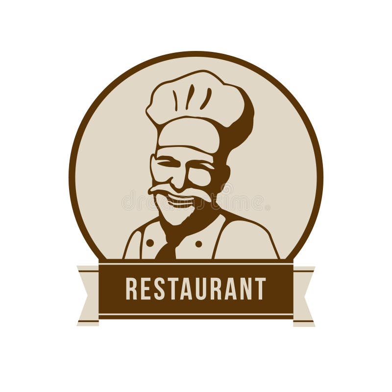 Restaurant Logo with Face of a Chef. Stock Illustration - Illustration ...