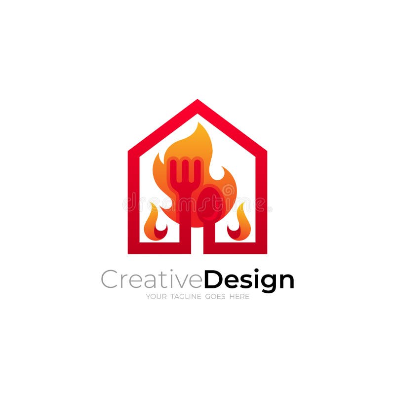 Restaurant Logo with Spicy Food Menu, Barbecue Logo Stock Vector ...