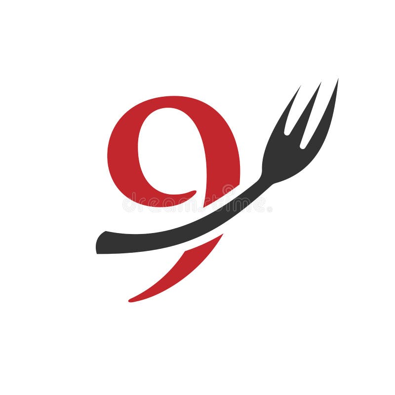 Restaurant Logo Template on Letter 9. Letter 9 Restaurant Logo Sign ...