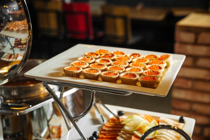 Restaurant Lunch Catering Buffet with Appetizers Stock Image - Image of ...