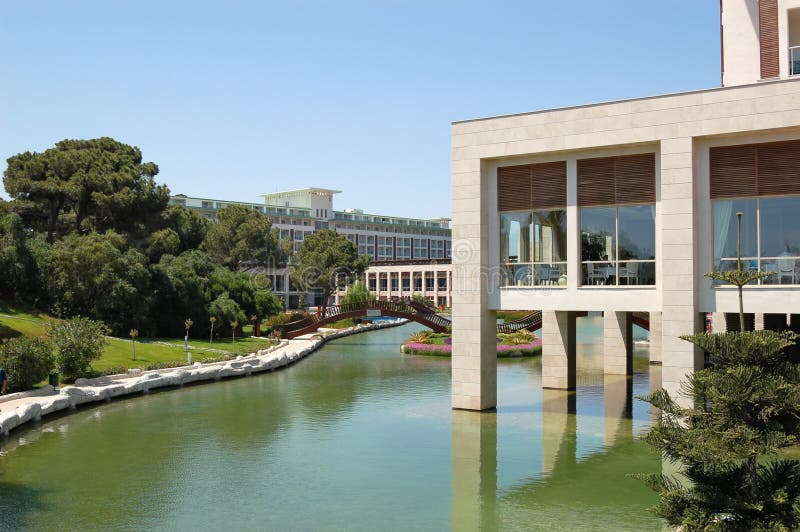 Main Building of Luxury Hotel Stock Image - Image of luxury, tree: 14483723