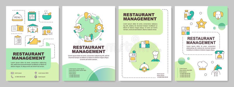 Restaurant Management Green Circle Brochure Template Stock Illustration ...